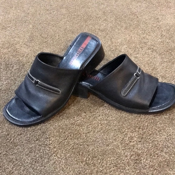 Minelli | Shoes | Womens Black Slide Heeled Sandals From Paris France ...